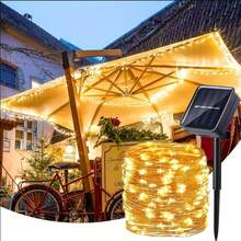 1 Peça, Luzes de Corda Solar LED para Exterior, Luzes de Fada com Fio ...
