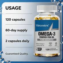 Balanced Omega-3 Dietary Pills 120ct, Sourced Pure Fish Oil With EPA ...