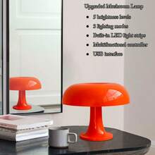 LED Decorative Mushroom Table Lamp, Classic Minimalist Design/USB ...