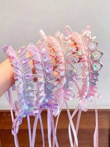 4 Peças Tiara de Princesa com Strass Brilhante e Fita, Acessórios de ...