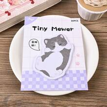30pcs/Pack Cute Cat Sticky Notes, Asymmetrical Shape Writable Strong ...