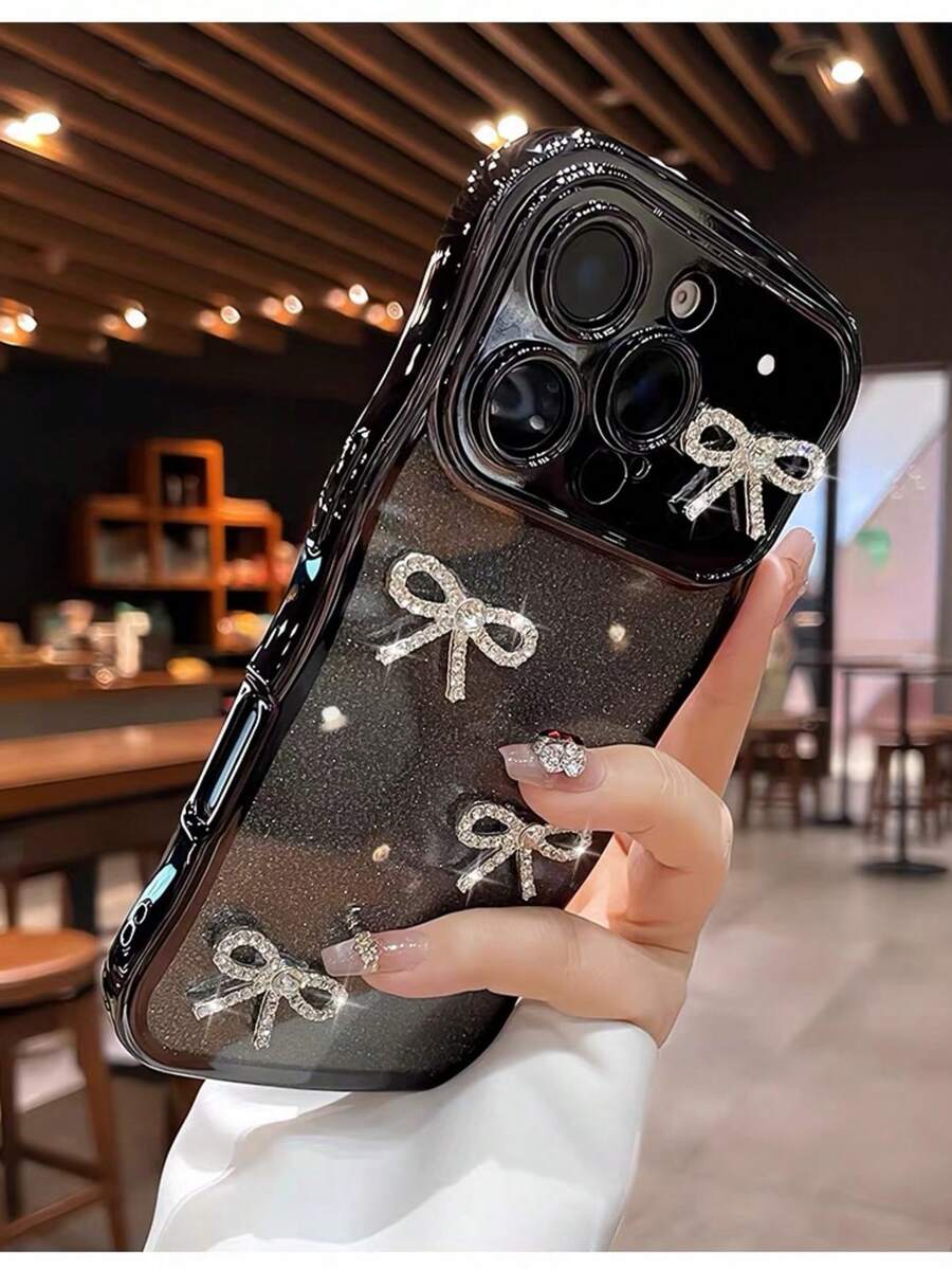 Luxury Cute Glitter Rhinestone Bow Camera Protection Phone Case ...