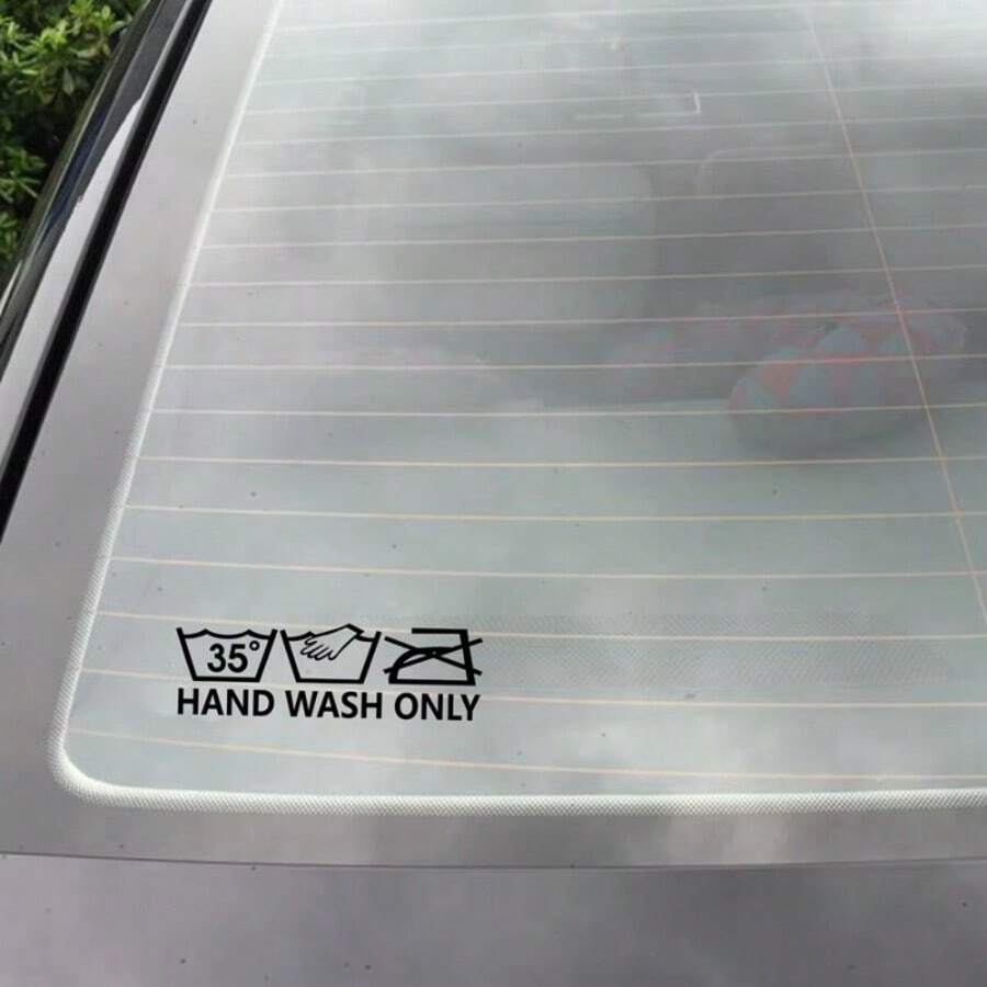 1pc HAND WASH ONLY Car Sticker "Hand Wash Only" Reminder Label Fashion ...