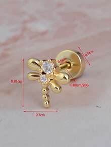 1pc 20G Tiny Delicate Insect Dragonfly Cartilage Stud For Women, Cubic ...