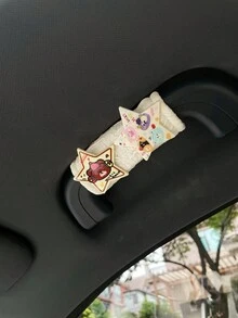 1/2pcs Acrylic Star Cartoon Bear Car Interior Door Handle Protective ...