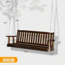 CozyChicHome Upgraded Heavy Duty 880 LBS 4/5 FT Patio Wooden Porch ...