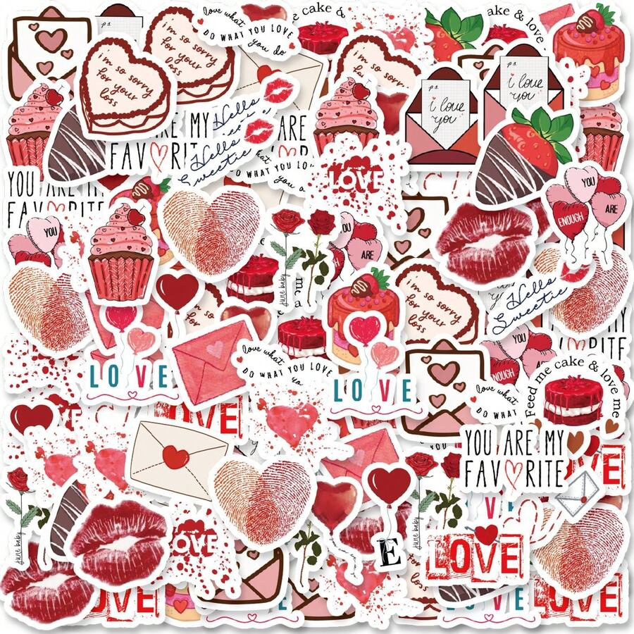 46pcs (23*2) Rich Love Expression, Self-Adhesive Simple Style Exquisite ...