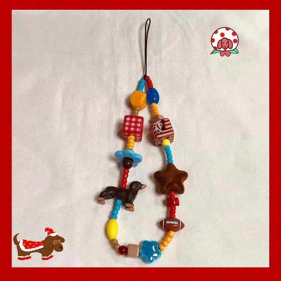 Corrente de Telefone com Câmera de Cachorro Dachshund Cartoon Original ...