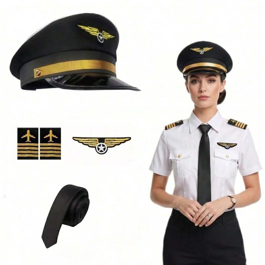 1/3/4/5pcs Vintage Party Cosplay Pilot Theme Accessory Set, Includes ...