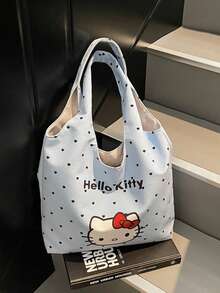 SANRIO Kawaii Hello Kitty Canvas Tote Bag Cute Pink Heart Print ...
