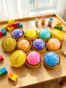 Schylling Cute Face Bead-Inside Bun Jelly Squishy, Vibrant Food-Style ...