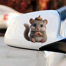 1pc Cute Squirrel Holding Heart Sitting With Acorn Hat Kawaii Cartoon ...