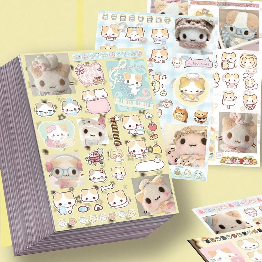 8pcs Marshmallow Cat Die-Cut Stickers, Popular Highly Attractive Fresh ...