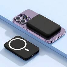 5000mAh Magnetic Power Bank, Wireless Charging Pad, USB-C Data Cable ...