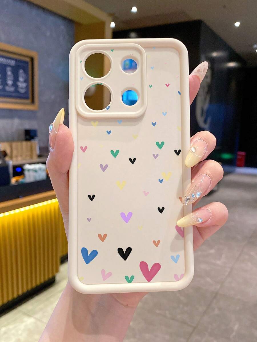 1pc Fashion Pure Android TPU Material Multiple Mini Heart Pattern Lens ...