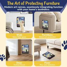 Cat Wall Scratcher, Vertical Mounted Sisal Cat Scratcher Wall Art, Home ...
