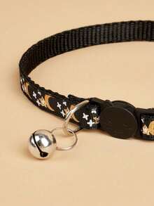 Well Woven Moon Star Print Breakaway Cat Collar, Safety Cat Face Buckle ...