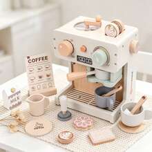 1 Set Danish Style Children's Pretend Play Coffee Machine Toy, Wooden ...