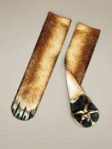1 Pair Animal Paw Print Socks - Creative 3D Animal Socks, Fun Gift For ...