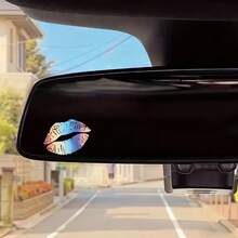 Red Lip Painting, Fantasy Cartoon Theme, Self-Adhesive Rearview Mirror ...