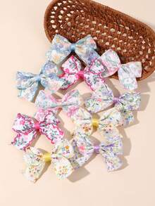 10pcs Multicolor Hair Bows For Girls Floral Hair Clips Gentle Elegant ...