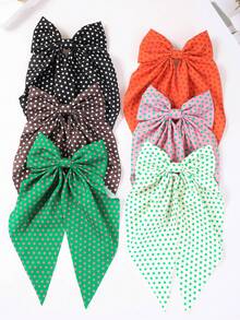 1/3/6Pcs Girls Polka Dots Large Bow Hair Clip, Fashion New Color Dotted ...