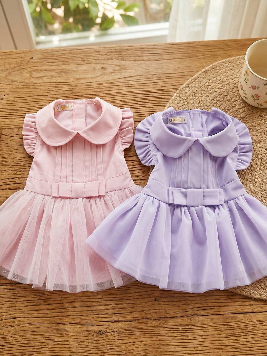 UFBemo 1pc Purple Pet Dress Dog Princess Dress Tutu Bow Cute Princess ...