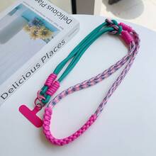 1PC Contrast Color Braided Rope Phone Lanyard Crossbody Strap Dopamine ...