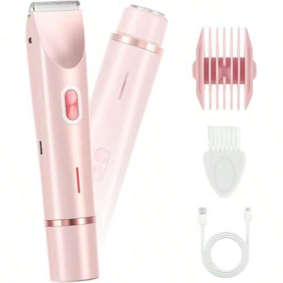 2-In-1 Electric Shaver, Cordless Bikini Trimmer, Wet & Dry Waterproof ...