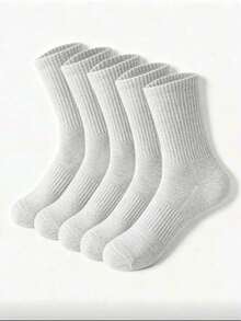 1/5/10/20/30 Pairs Men's Casual Socks, Mid-Calf Socks, White Socks ...