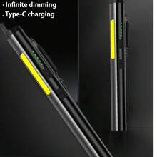 1pc Black Aluminum Alloy Multi-Functional Pen Flashlight , Equipped ...