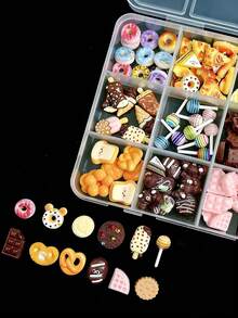 50pcs Random Mixed ABS Cartoon Realistic Toast Nail Art Charms, Cute ...