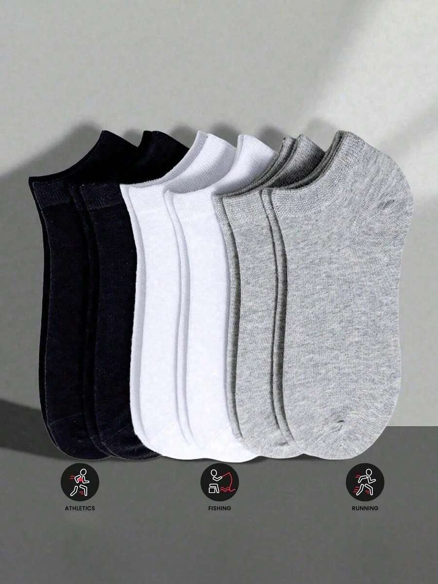 10/20 Pairs Unisex Boat Socks, Solid Color, Odor-Resistant, Summer ...