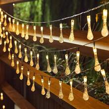1PC 5M20LED/7M50LED Outdoor Solar Water Drop String Lights, Waterproof ...