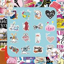 50pcs Cartoon Fun Warm Nostalgic Decorative Suitcase Glass Stickers For ...