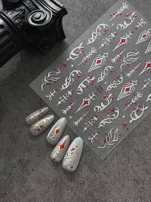 1 Piece Of Jelly Silver-Stamped Nail Sticker. These Self-Adhesive Nail ...