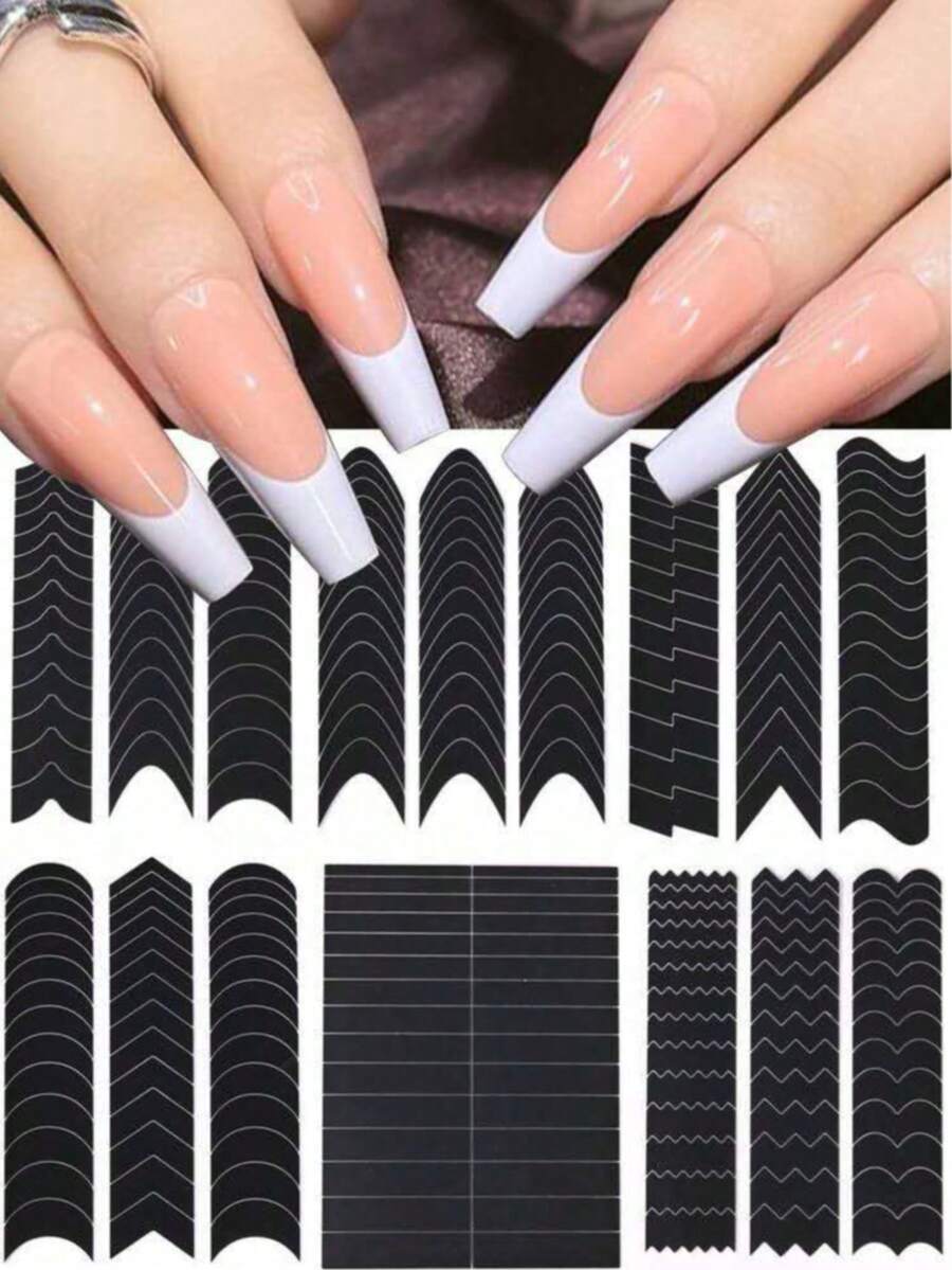 1 Peça Adesivos de Unhas para Manicure Francesa, Adesivos Guia ...