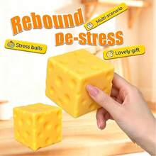 Giant Realistic Cheese Cube Squishy Toy, Slow Rebound Soft Stress ...