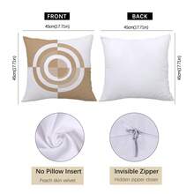 4pcs Minimalist Daily Brown Geometric Swirl Line Cushion Cover Set ...