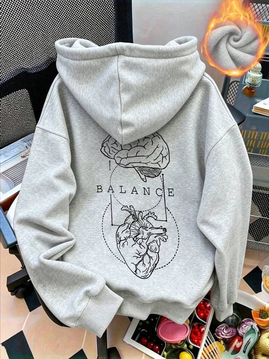Autumn/Winter New Women's Hooded Fleece Sweatshirt, Minimalist Fashion ...