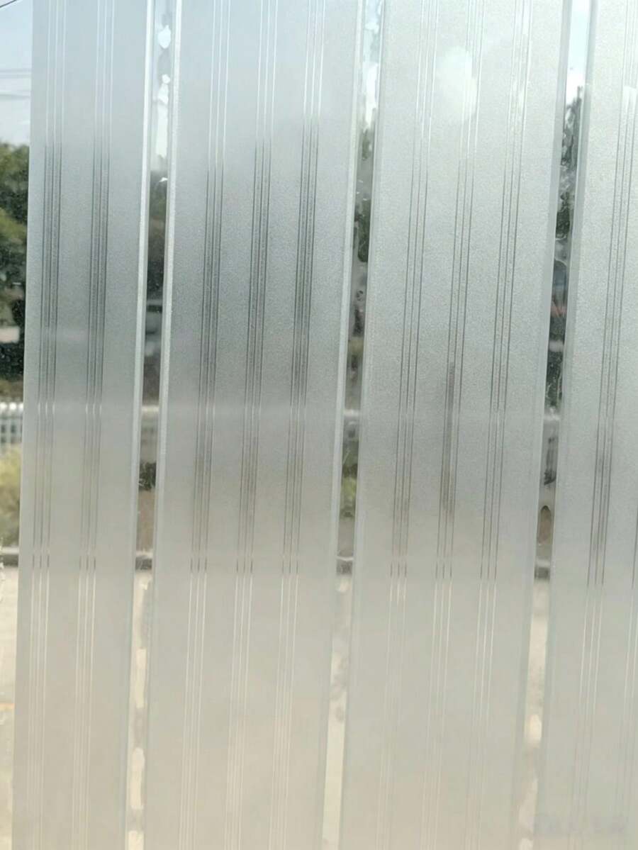 Vertical Striped Reeded Static Cling Window Privacy Film, Frosted No ...