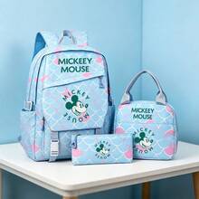 Disney Mickey Mouse Printed Backpack Set, 3pcs School Bag Combo With ...