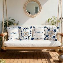4pcs Minimalist Geometric Mediterranean Floral Tile Home Theme Slogan ...