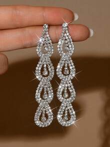1 Pair Elegant Rhinestone Butterfly Tassel Earrings, High-End Style ...