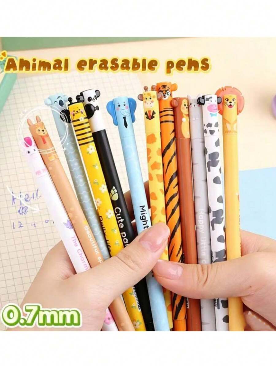 0.7mm Black Erasable Gel Pen Animal World Ins Style High Appearance ...