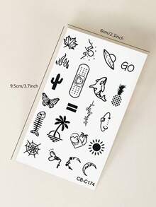 4PCS Herbal Juice Semi-Permanent Tattoo Stickers, Fresh Delicate Small ...