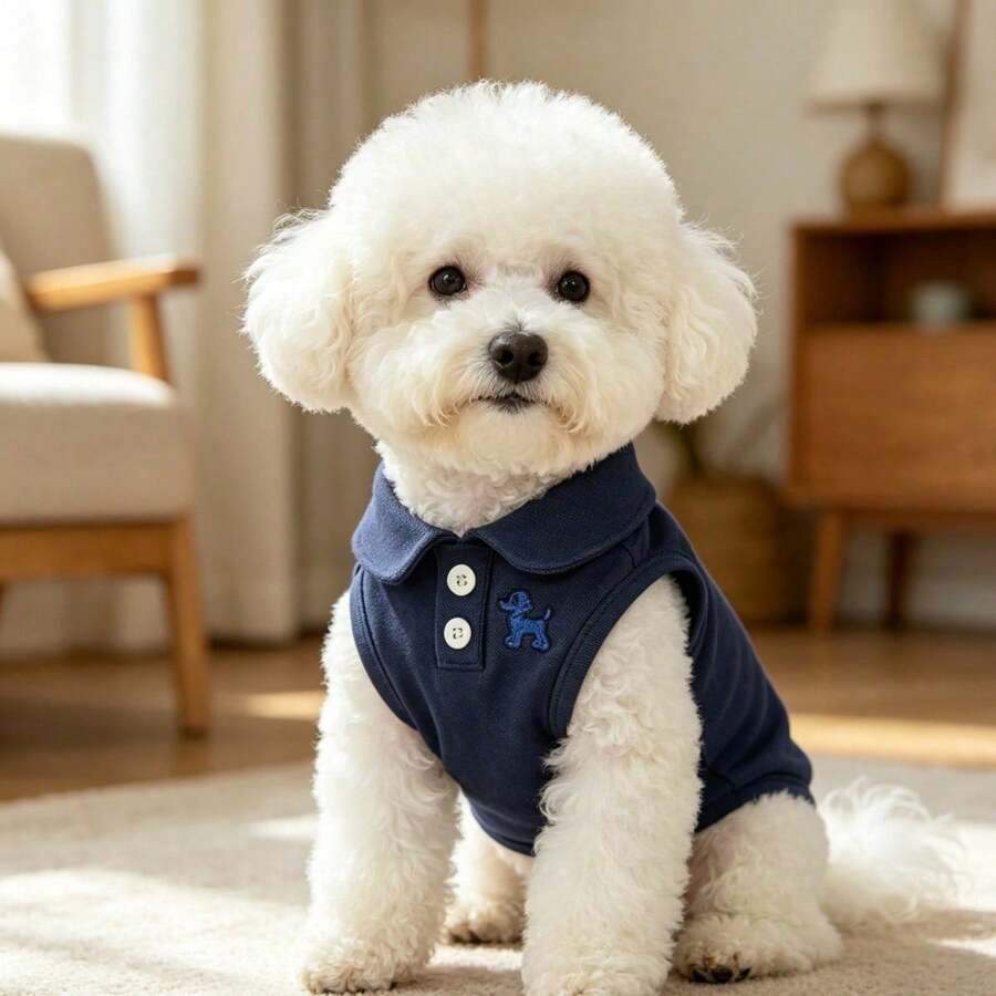 Solid Color Polo Shirt Puppy Thin Breathable T-Shirt Cat Vest Pet ...