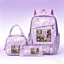 Miniso Demon Slayer 3-In-1 Backpack Set, Casual Daypack With Tote Bag ...