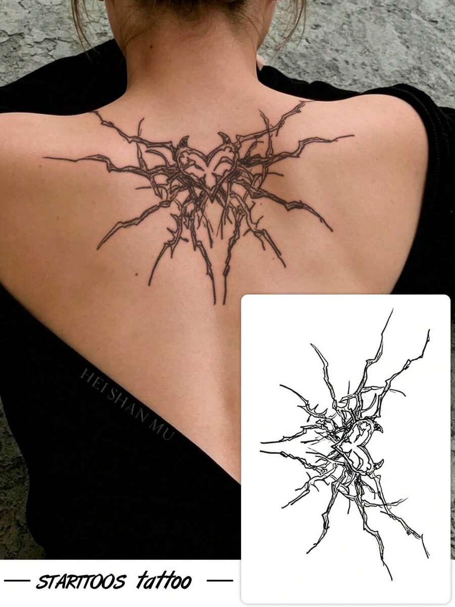 STARTTOOS Adesivo de Tatuagem Temporária Floral Grande para Braço ...