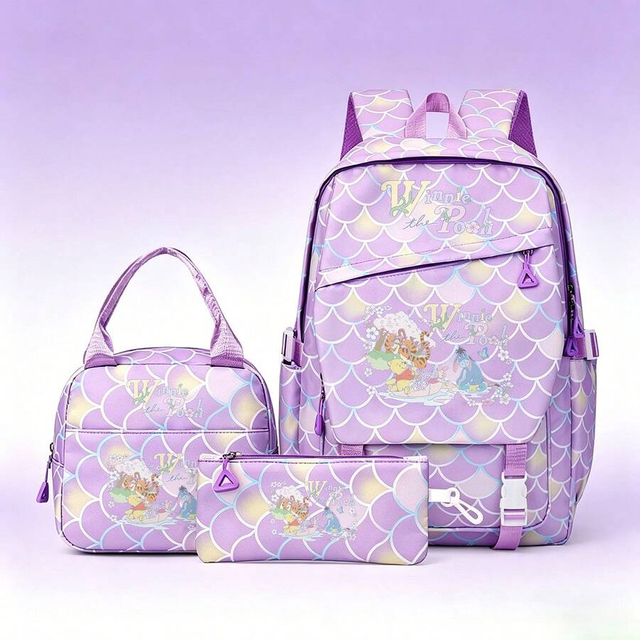 Winnie The Pooh 3-In-1 Backpack Set, Casual Daypack With Tote Bag And ...